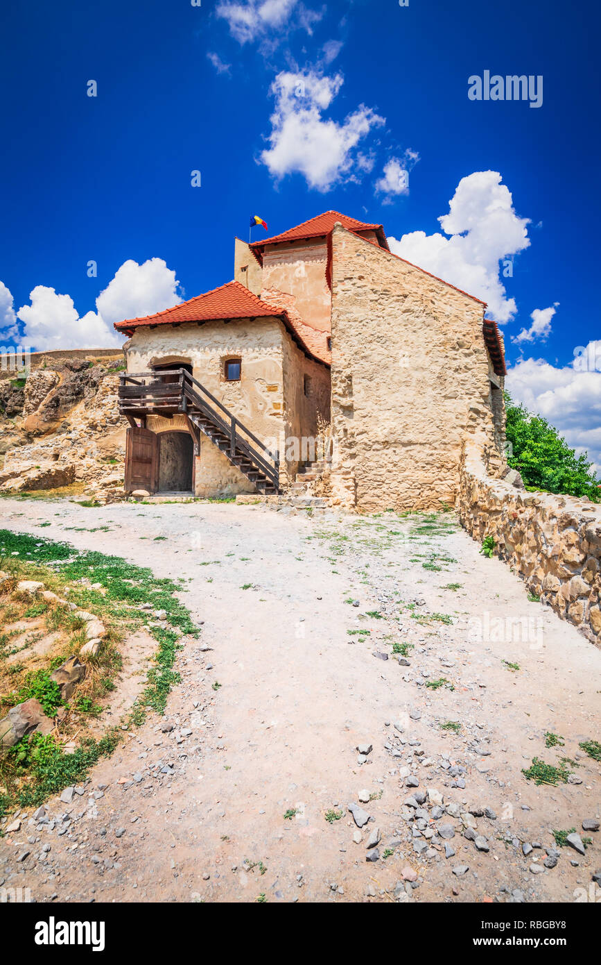 Rupea, Romania. Ruins of the medieval citadel in Transylvania famous ...