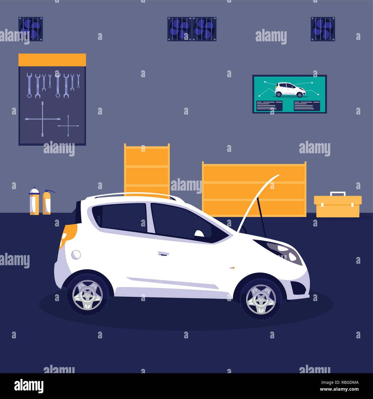 Mechanics toolbox Stock Vector Images - Alamy