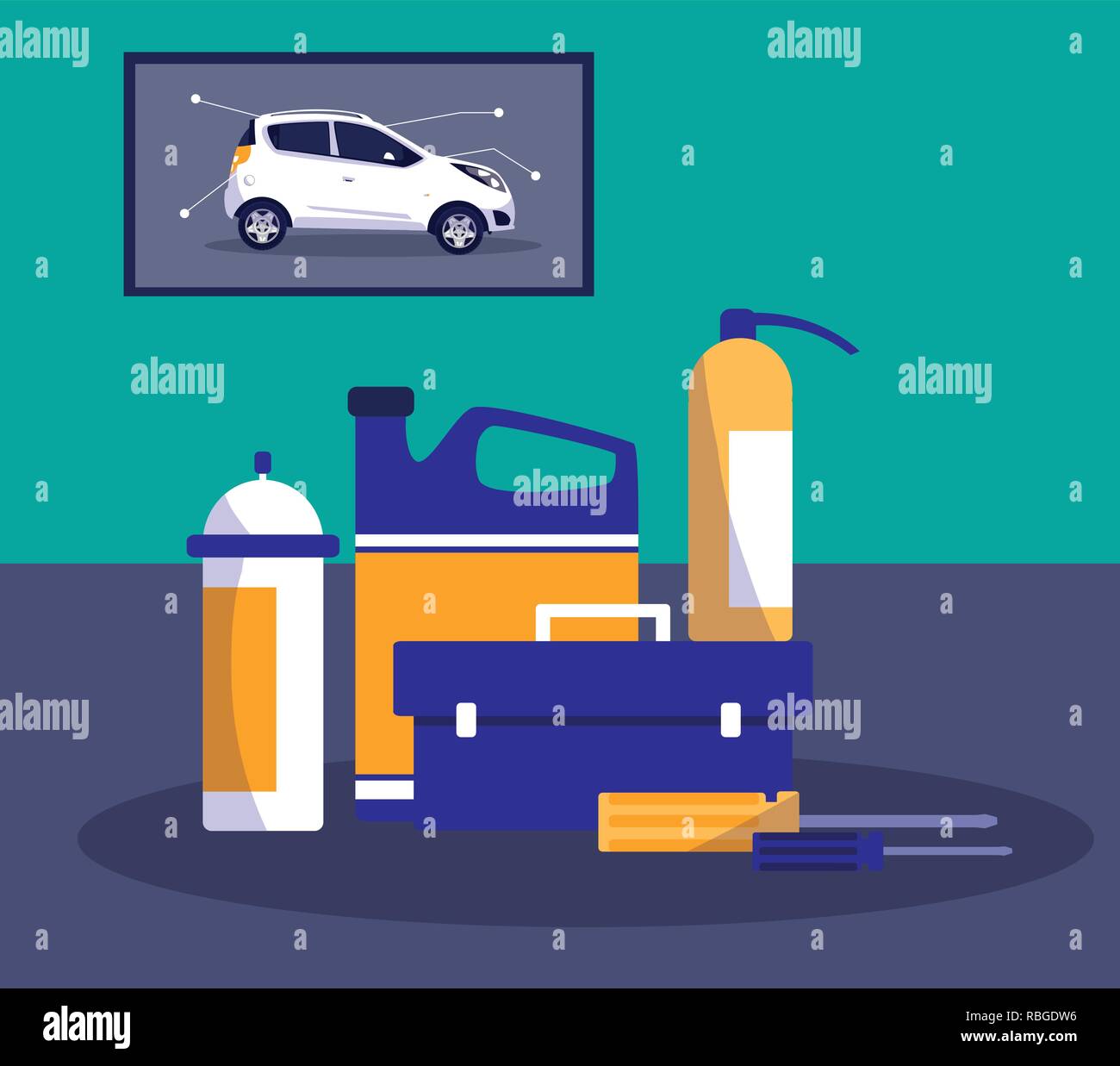 maintenance workshop equipment icons vector illustration design Stock ...