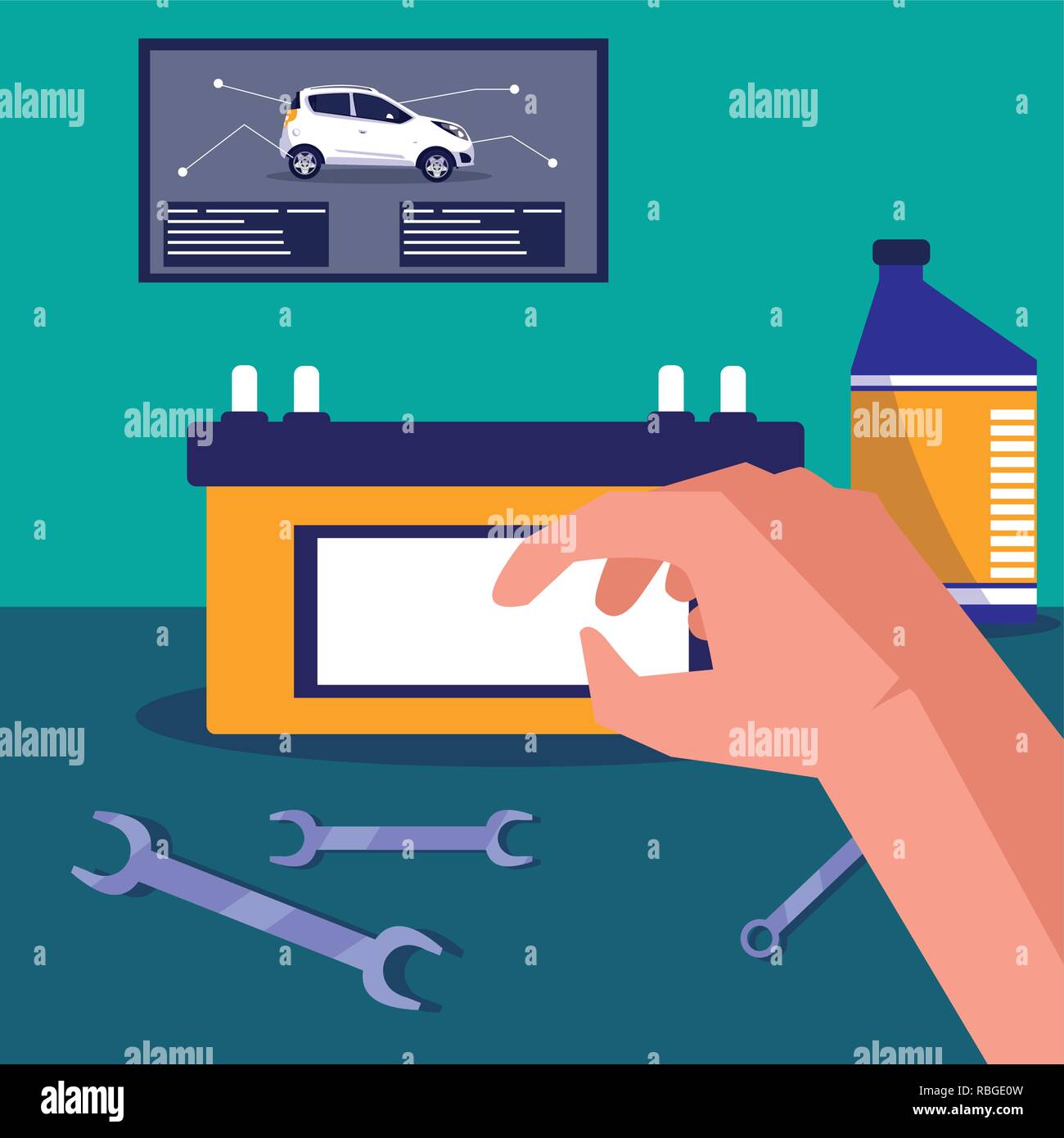 maintenance workshop equipment icons vector illustration design Stock ...