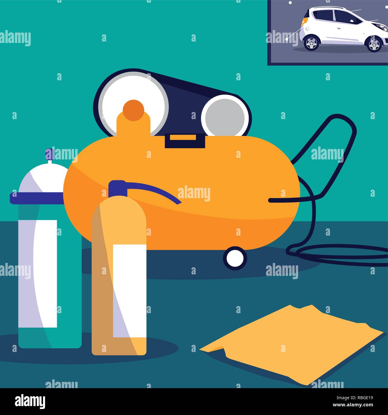 maintenance workshop equipment icons vector illustration design Stock ...