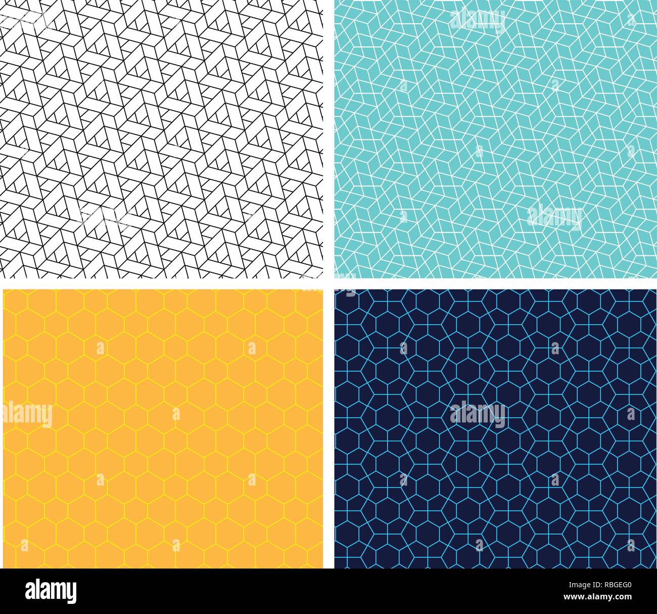 Seamless geometric hexagon line pattern, vector art Stock Vector Image & Art - Alamy