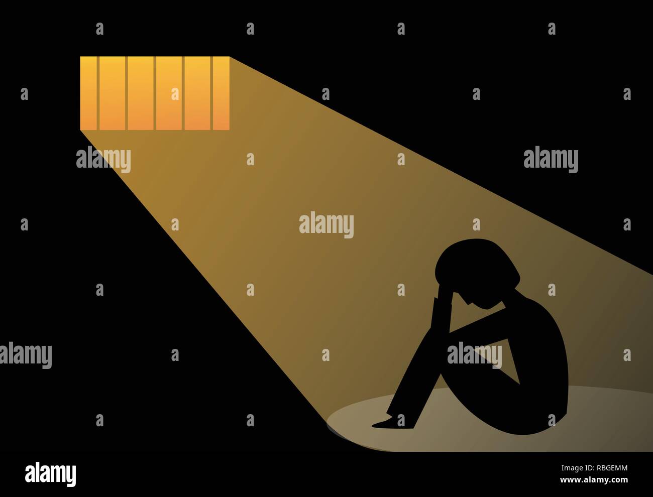 Black sad man in Stock Vector Images - Alamy