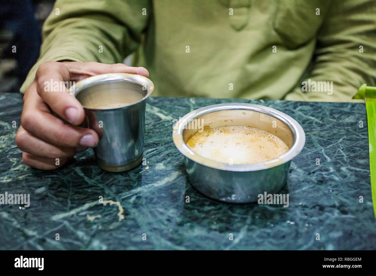 Traditional Indian Masala tea in metal cup Stock Photo - Alamy