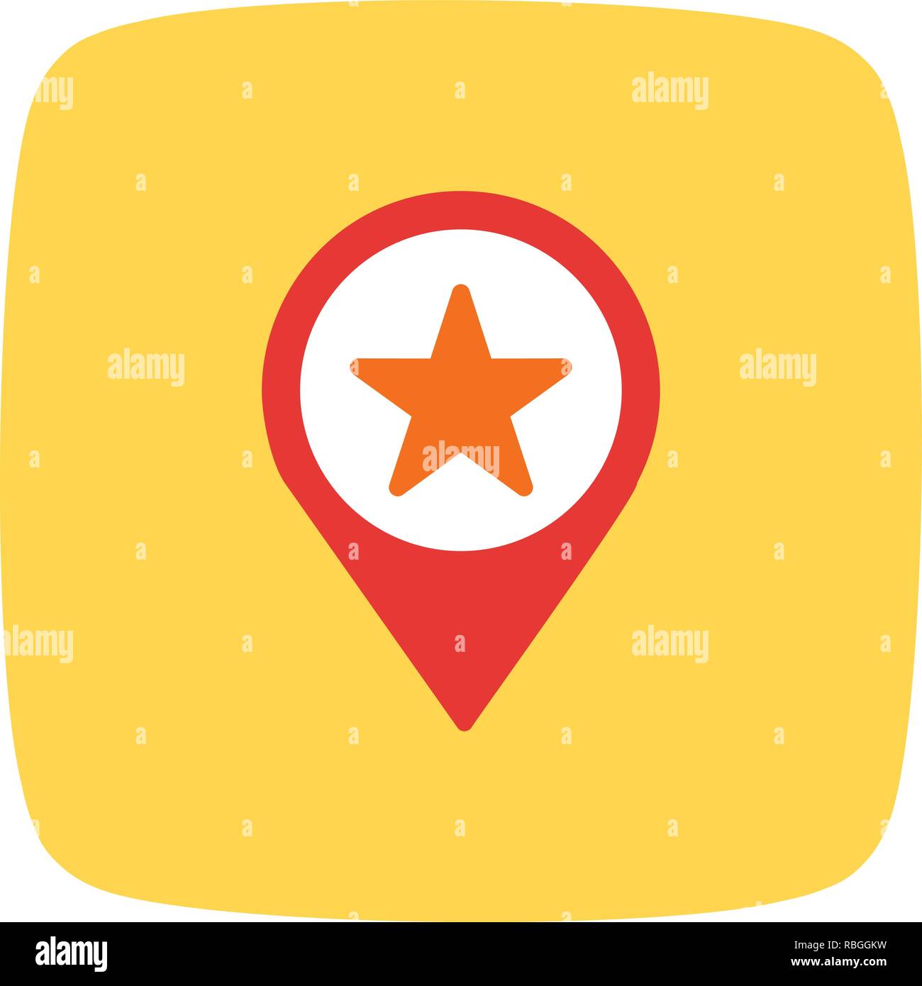 Vector Starred Location Icon Stock Vector Image & Art - Alamy