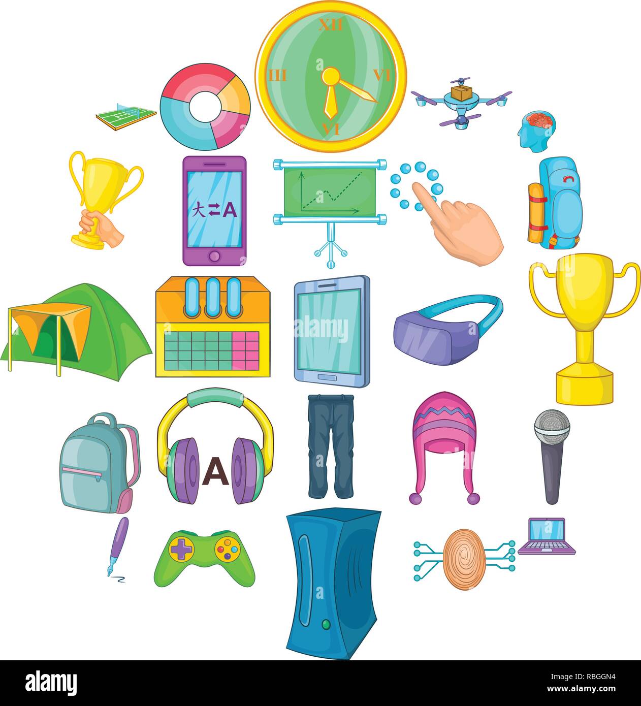 Smart people icons set, cartoon style Stock Vector Image & Art - Alamy