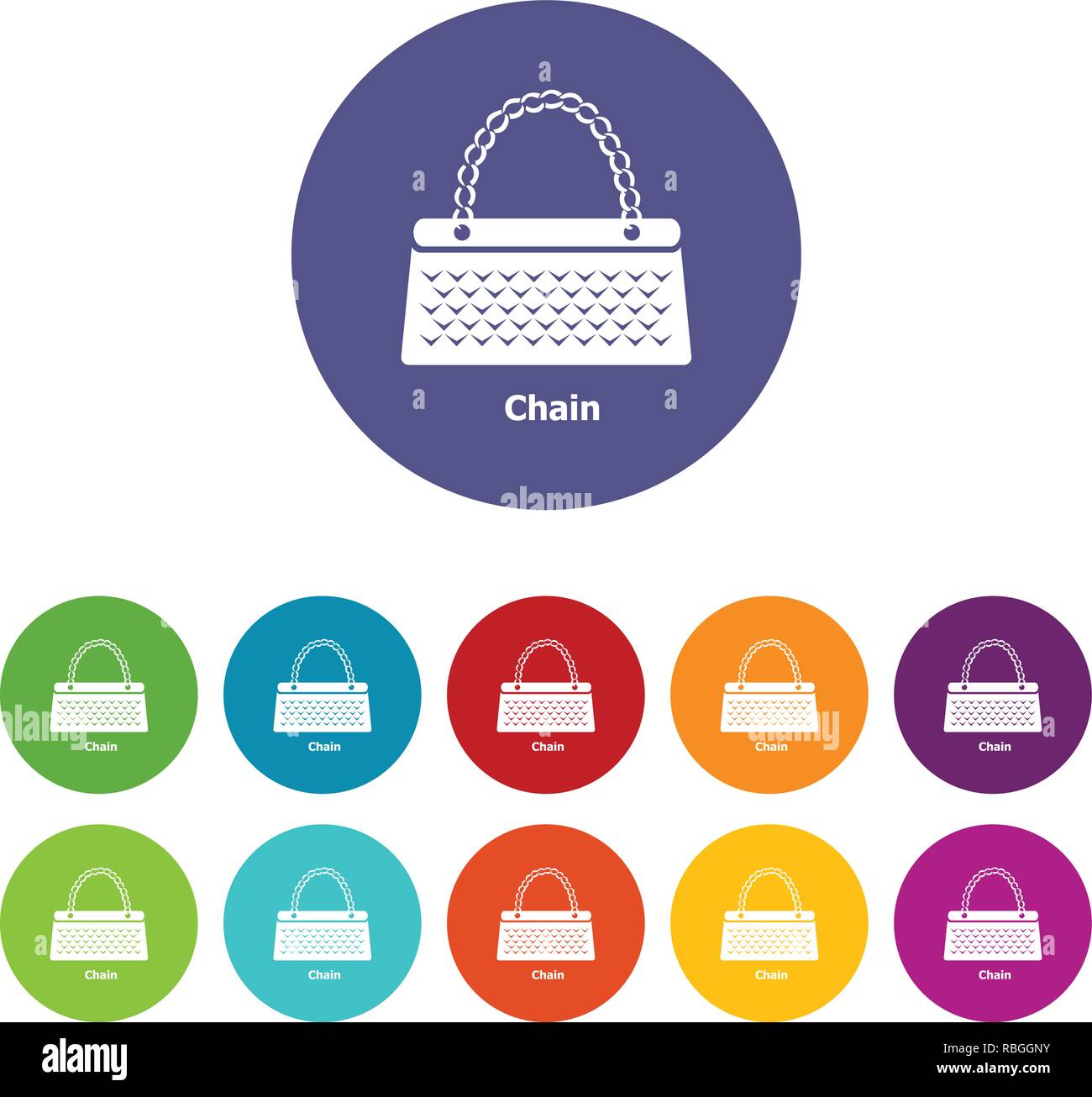 Chain bag icons set vector color Stock Vector Image & Art - Alamy
