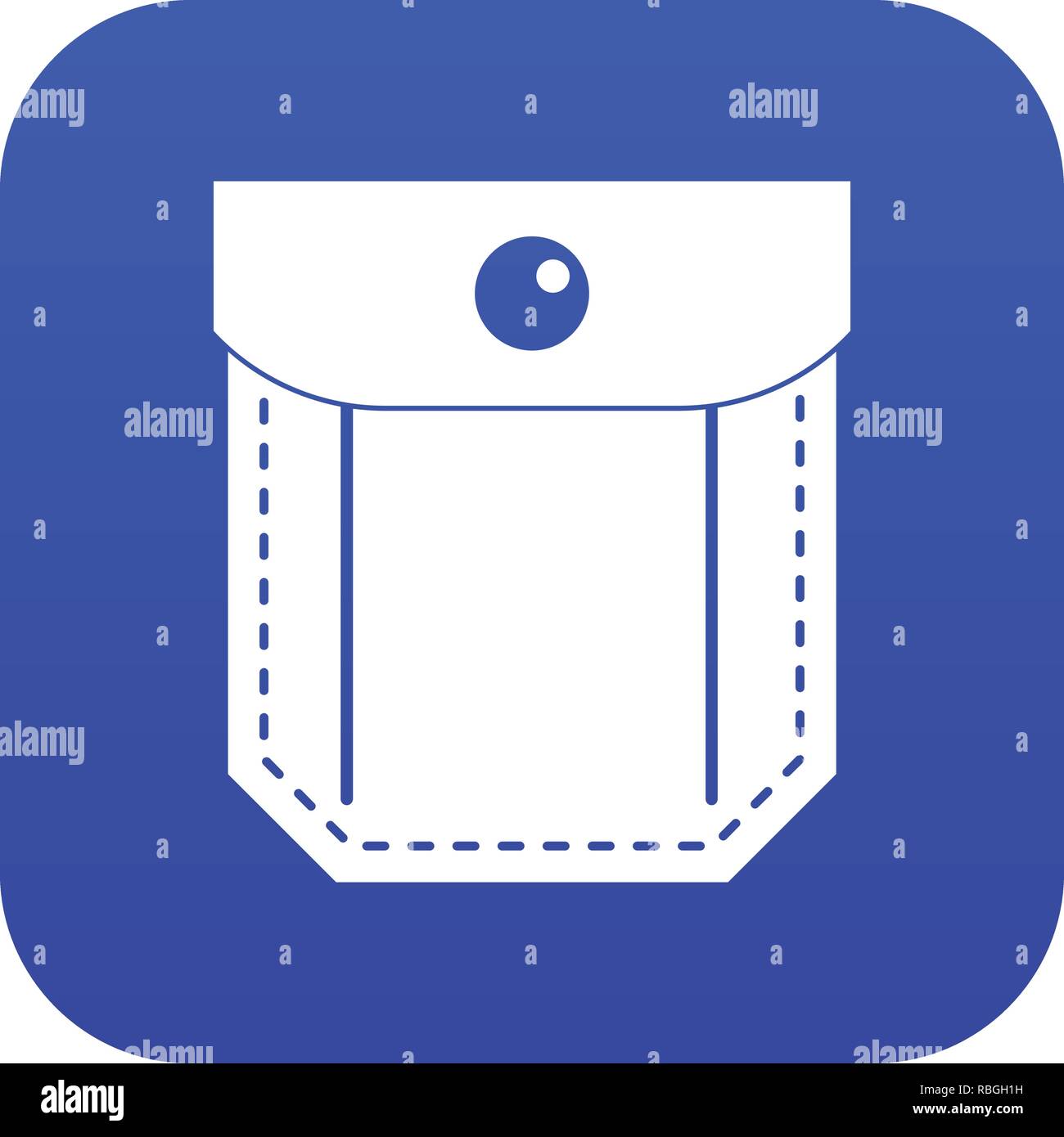 Pocket with valve and button icon digital blue Stock Vector Image & Art ...
