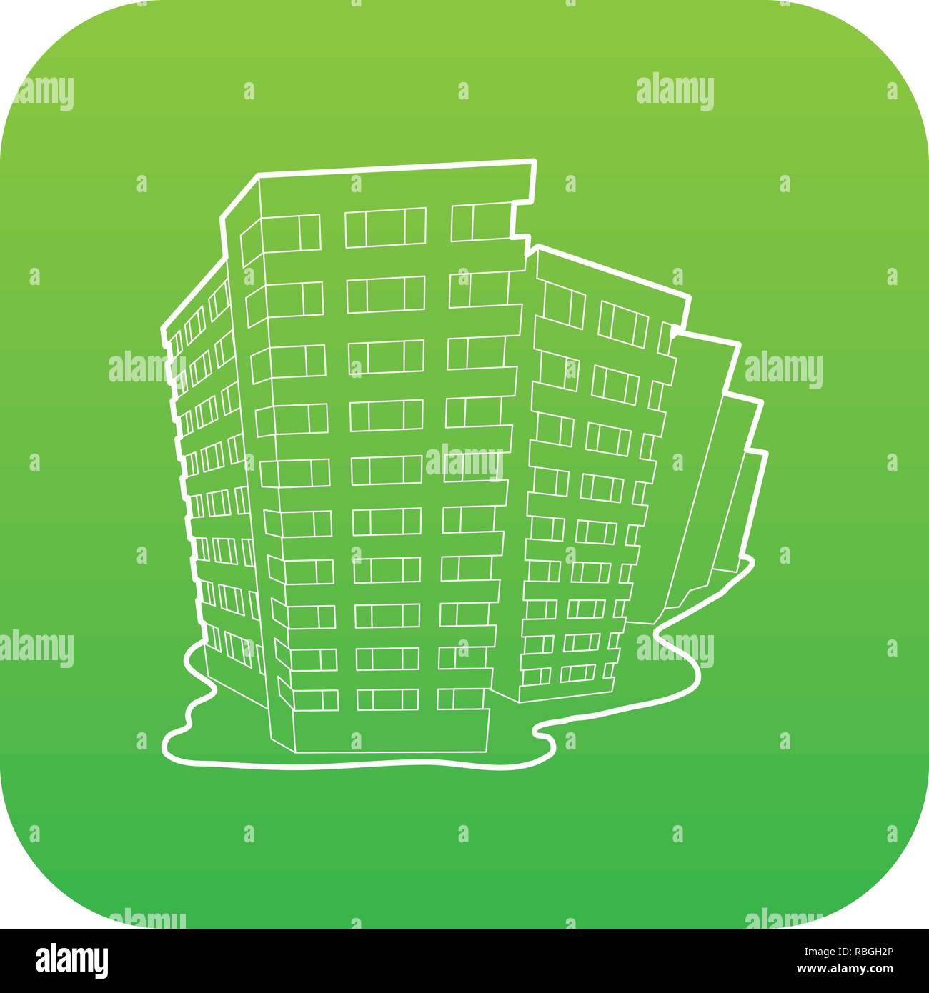 Building icon green vector Stock Vector Image & Art - Alamy