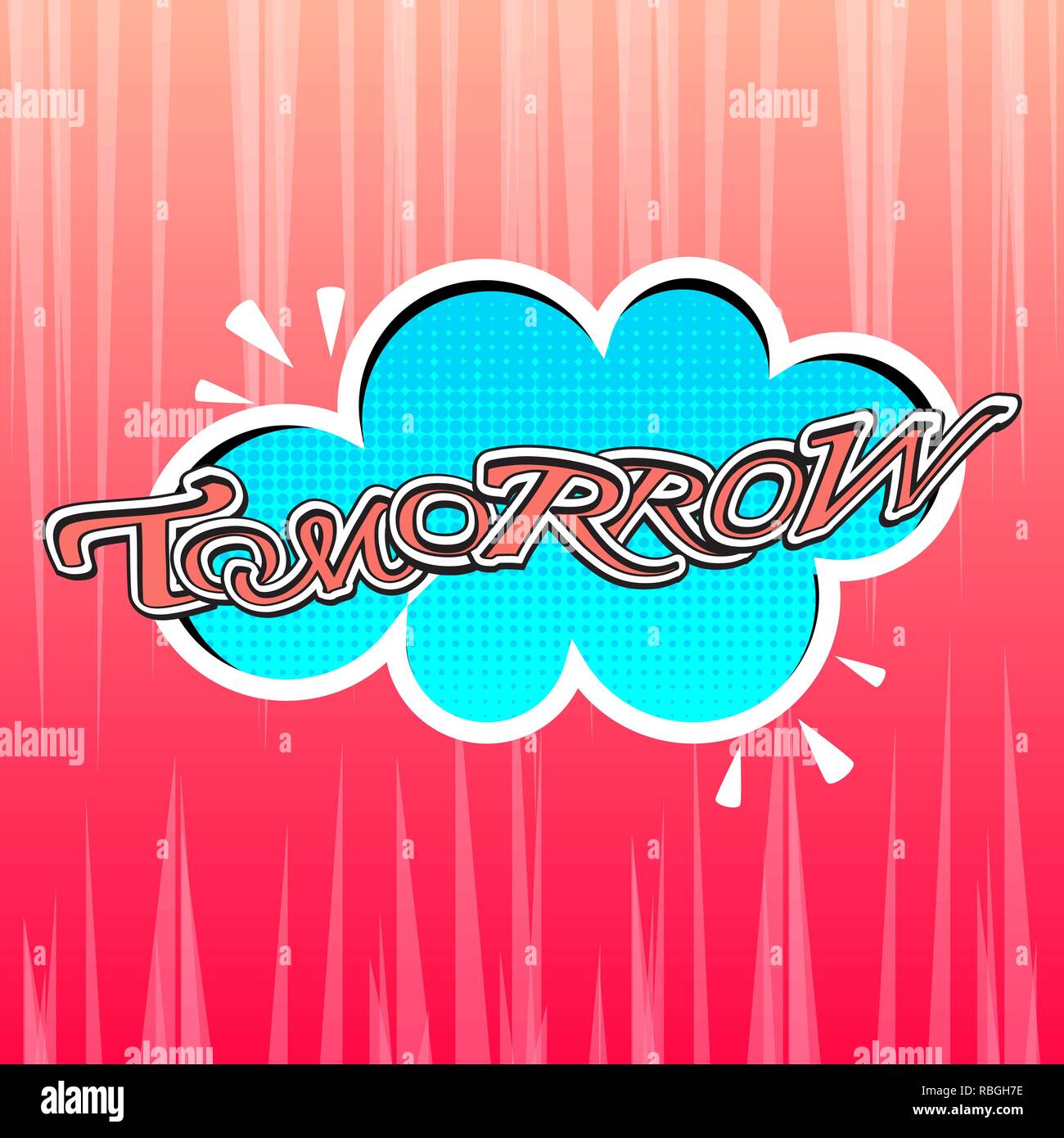 Tomorrow concept with comic text background, stock vector Stock Vector ...