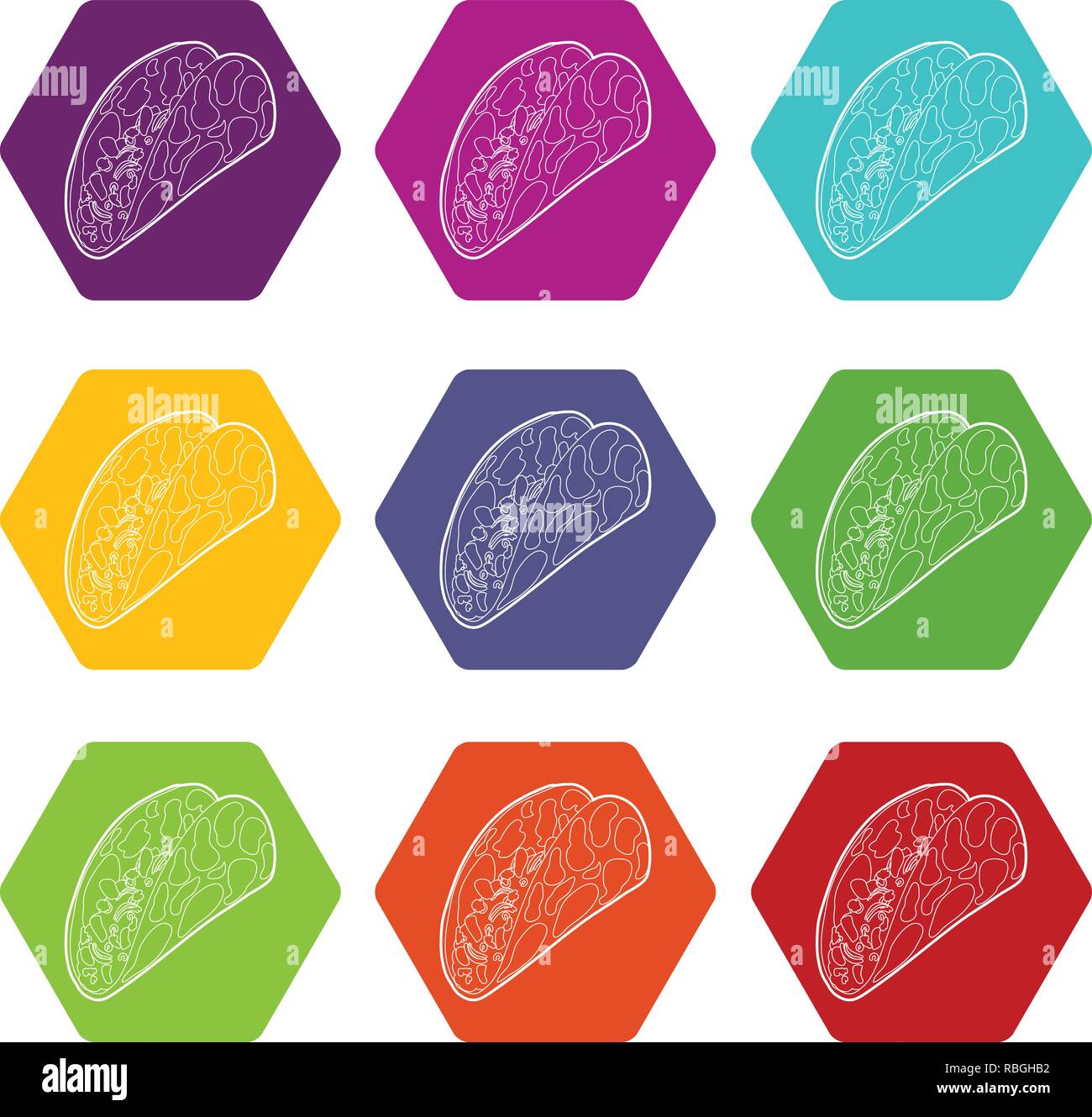 Kebab icons set 9 vector Stock Vector Image & Art - Alamy