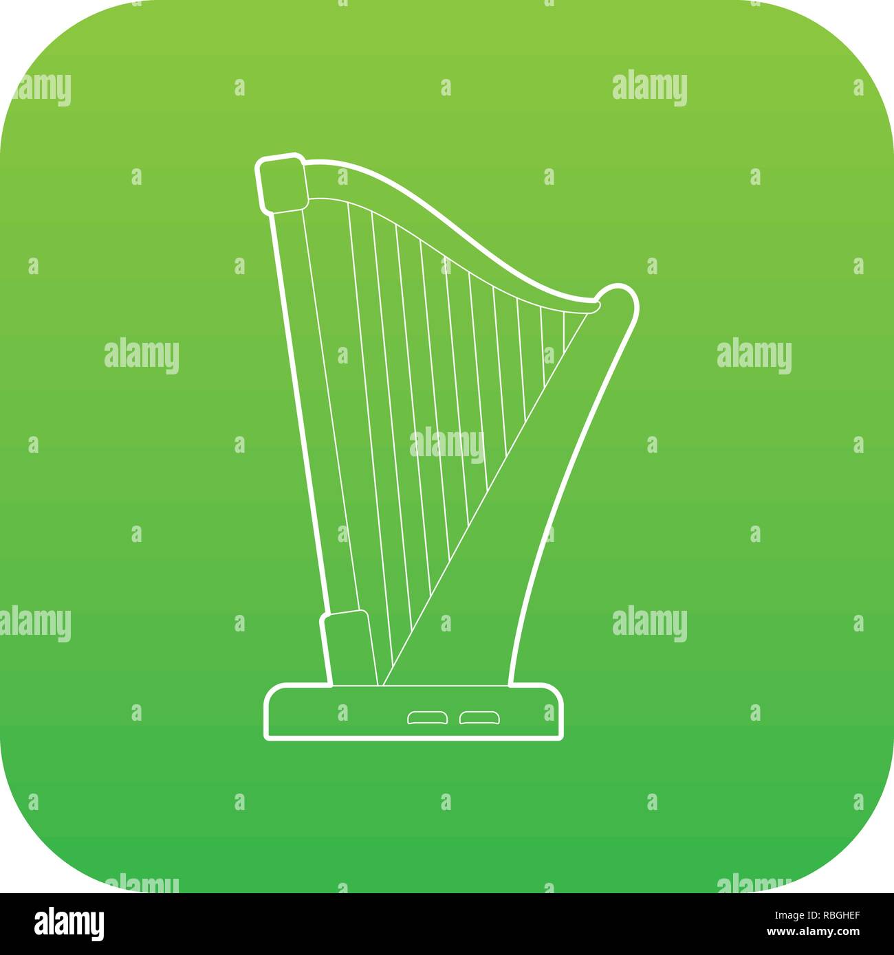 Harp icon green vector Stock Vector Image & Art - Alamy