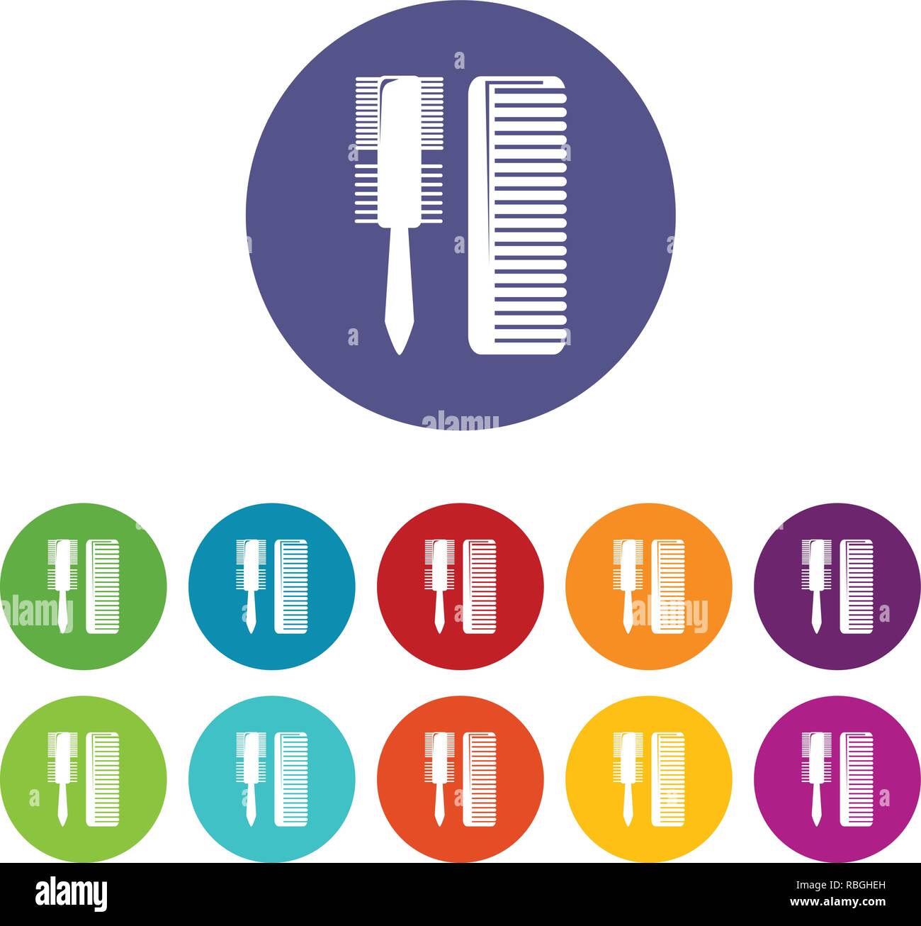Hair comb icons set vector color Stock Vector Image & Art - Alamy