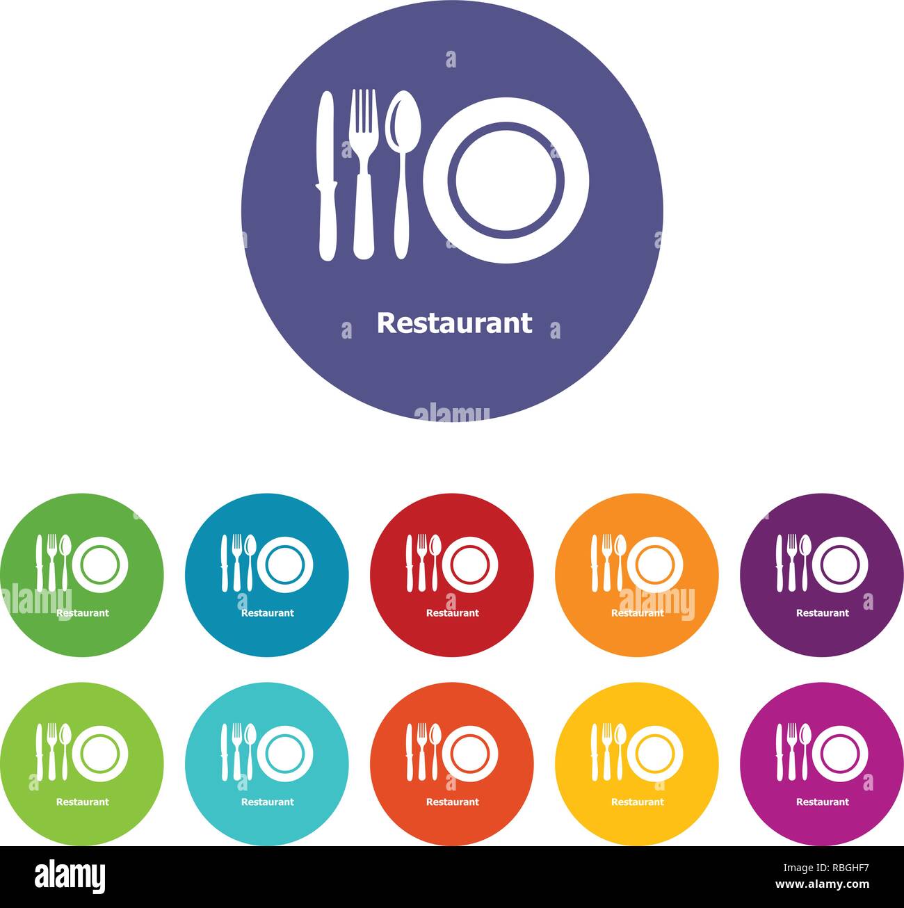 Restaurant icons set vector color Stock Vector Image & Art - Alamy