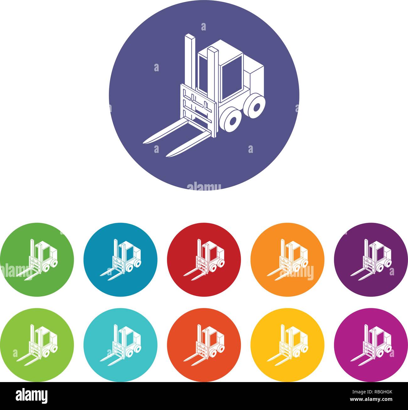 Forklift icons set vector color Stock Vector Image & Art - Alamy