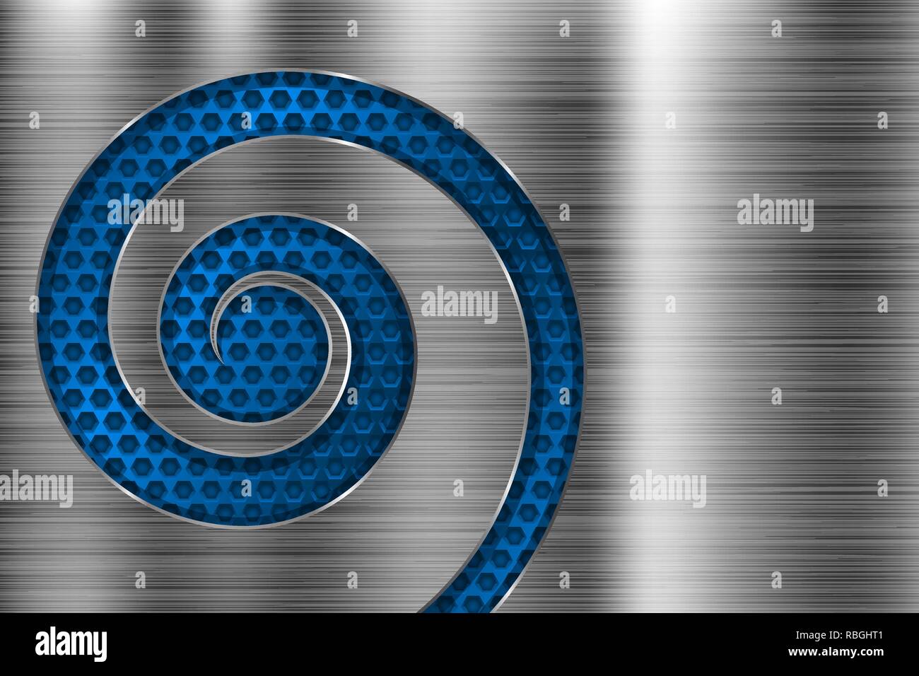 Brushed metal texture with blue spiral perforation Stock Vector Image ...