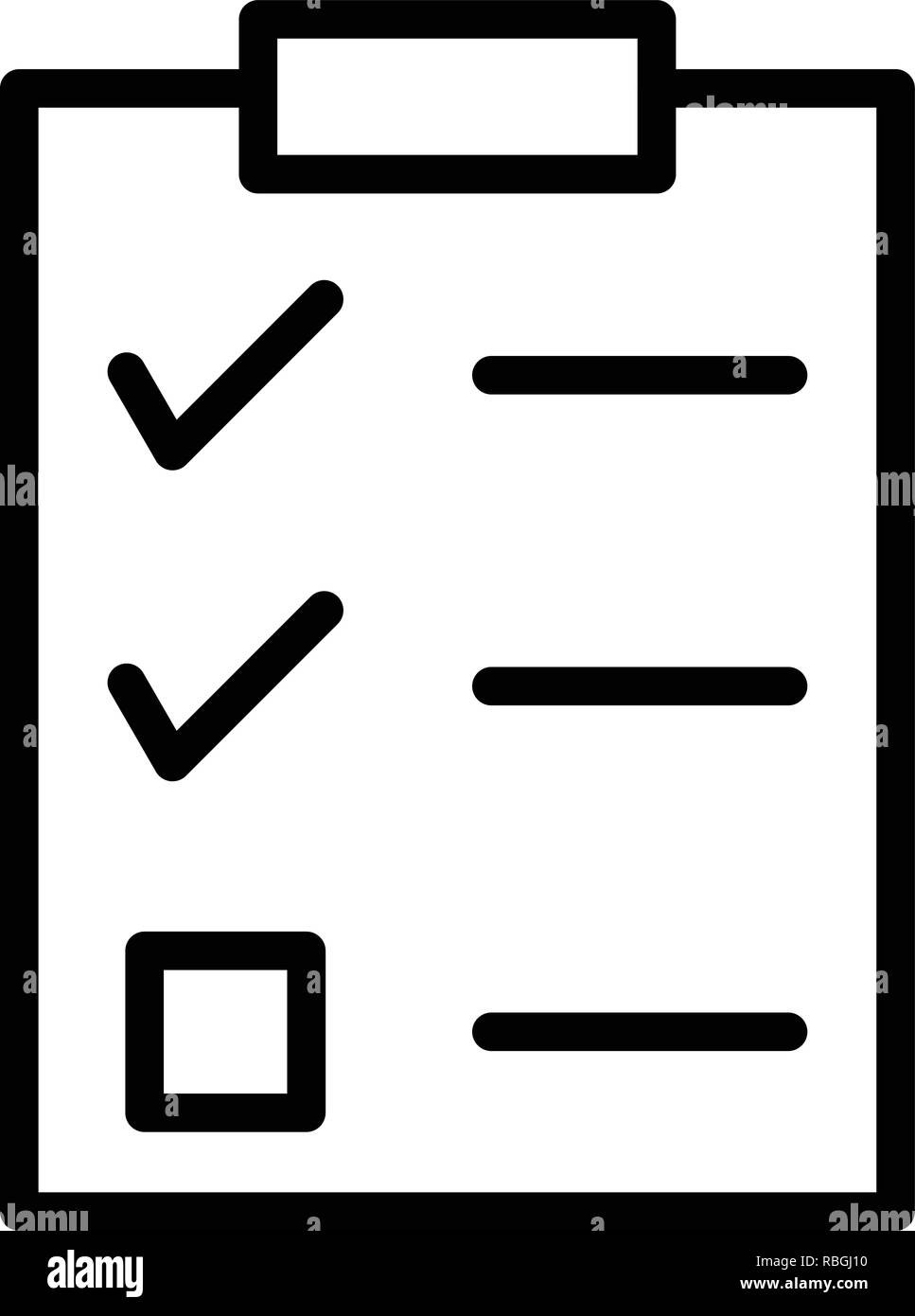 Vector Checklist Icon Stock Vector Image & Art - Alamy