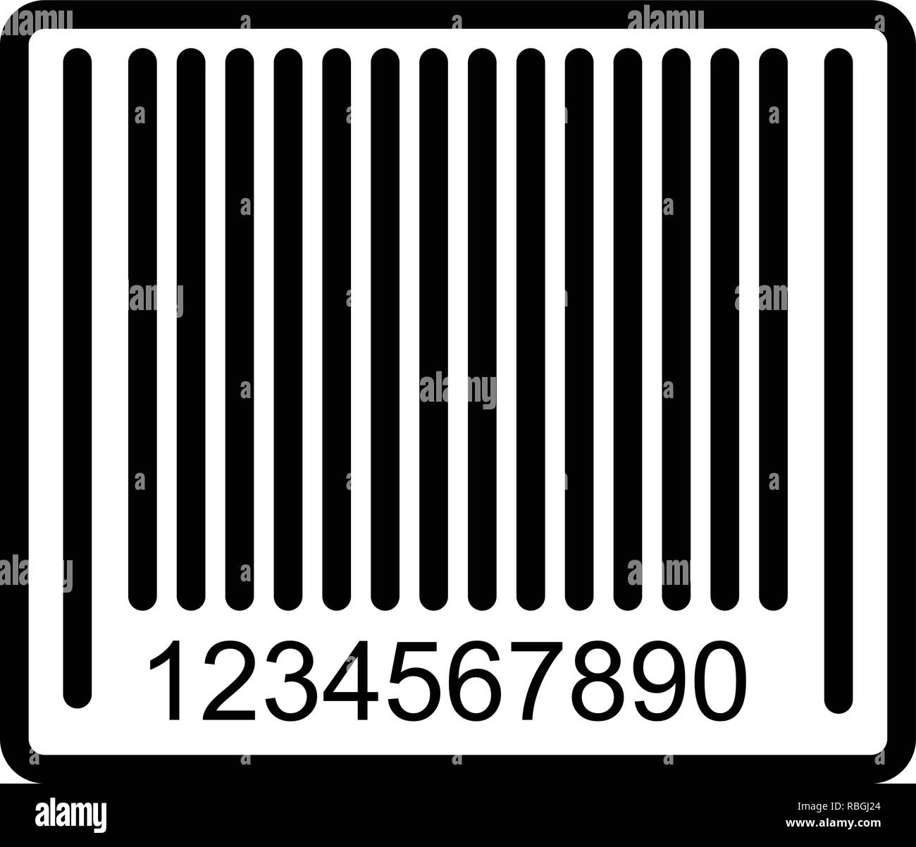 Barcode icon outline vector Black and White Stock Photos & Images - Alamy
