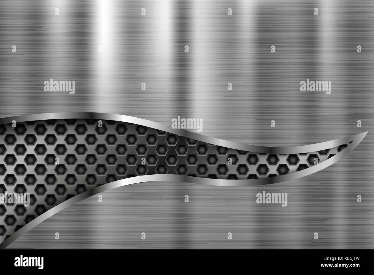 Brushed metal texture. Scratched metallic surface with perforation ...