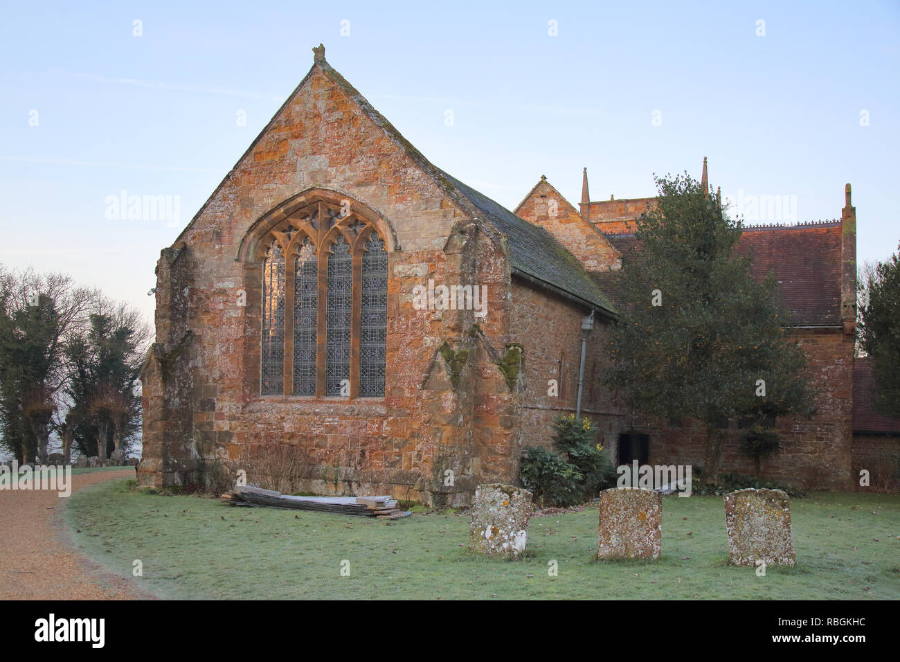 early morning light on the church at napton on the hill in oxfordshire ...