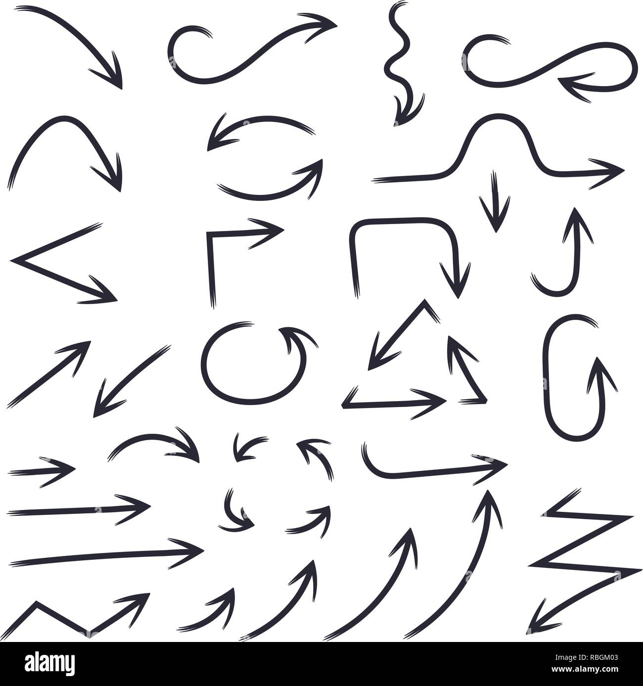 Hand drawn black arrows Stock Vector Image & Art - Alamy