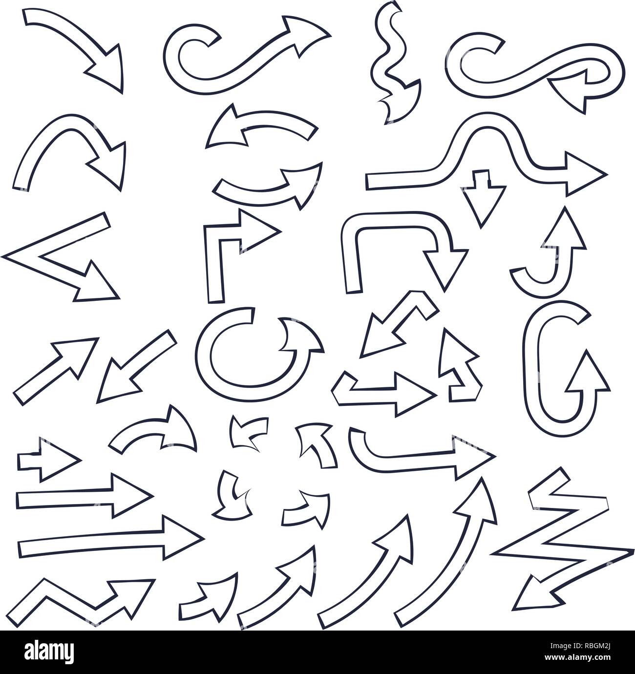 Outline arrows. Set of icons Stock Vector Image & Art - Alamy