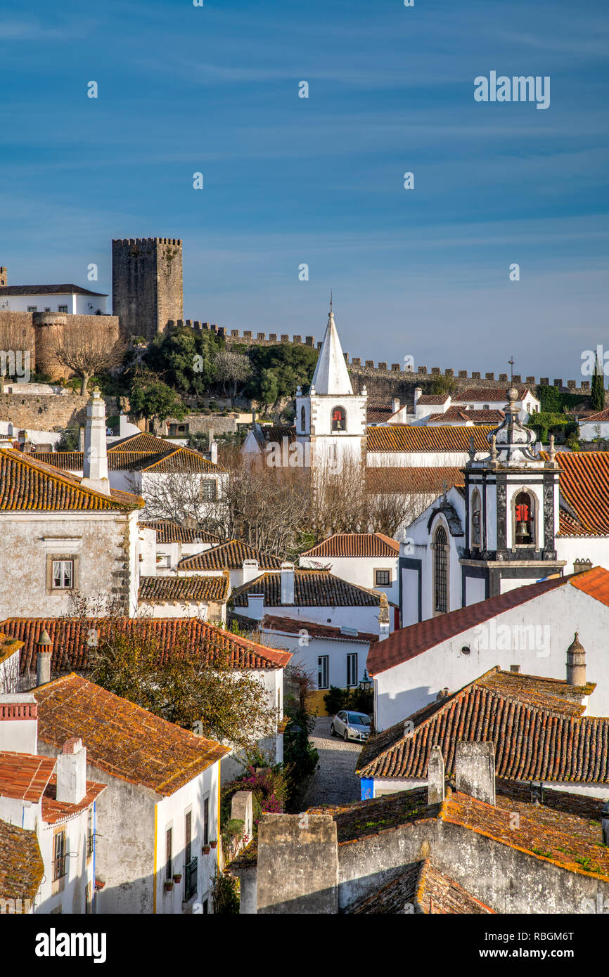 Obidos castle walls portugal hi-res stock photography and images - Alamy
