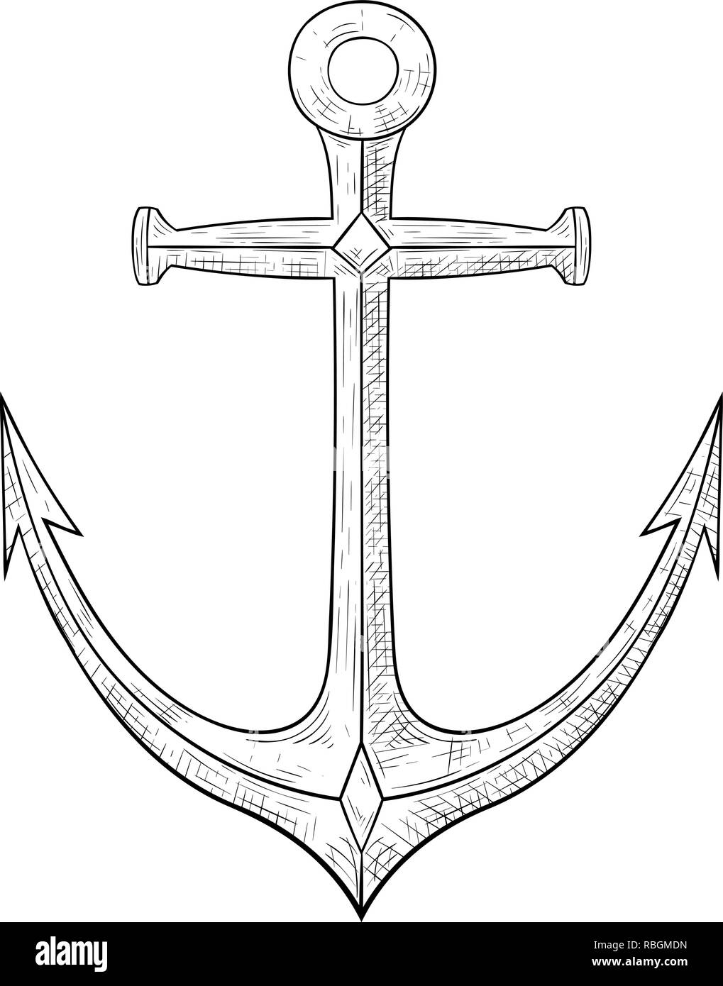 Anchor. Hand drawn sketch Stock Vector Image & Art - Alamy