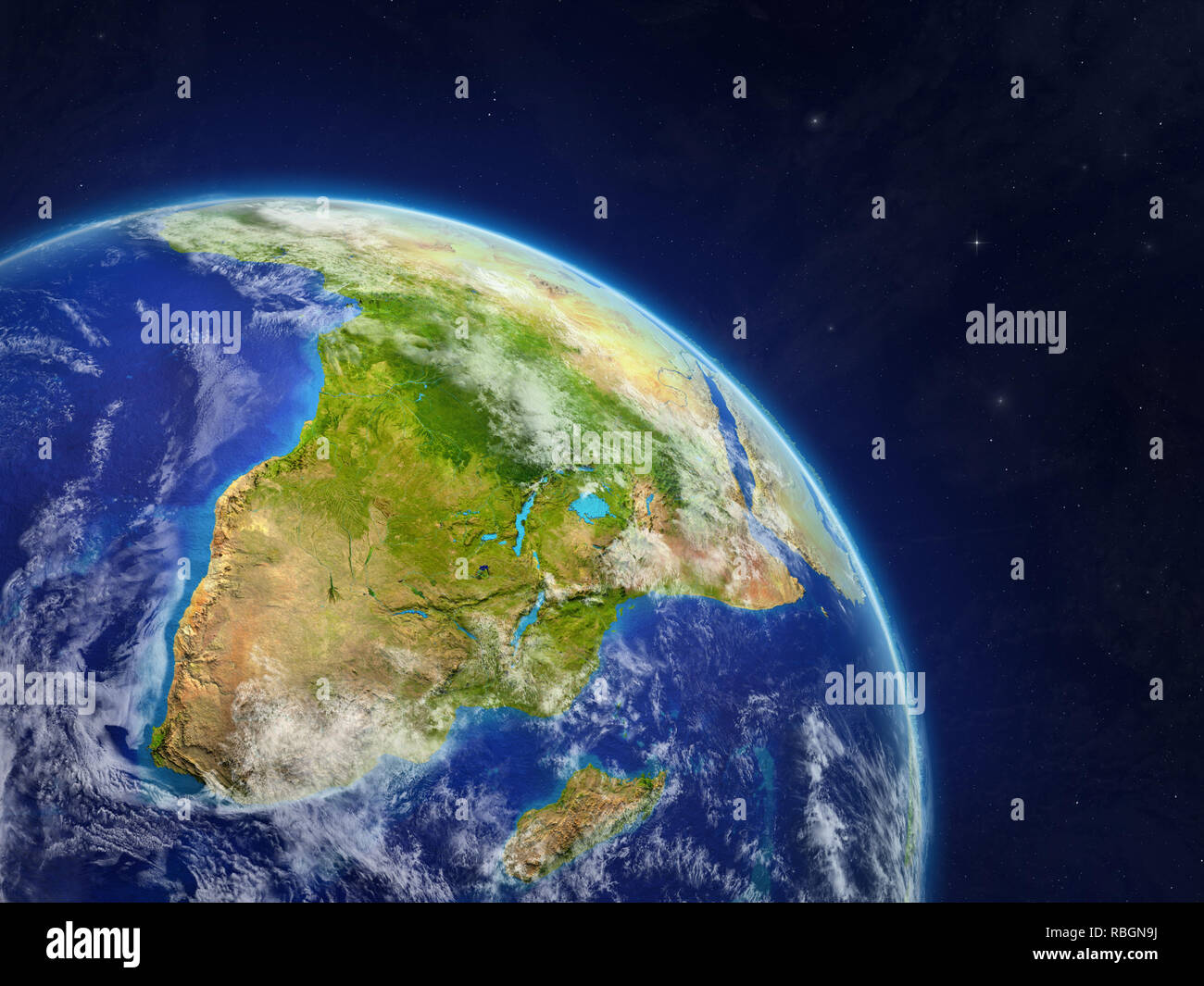 Africa from space. Planet Earth with extremely high detail of planet ...