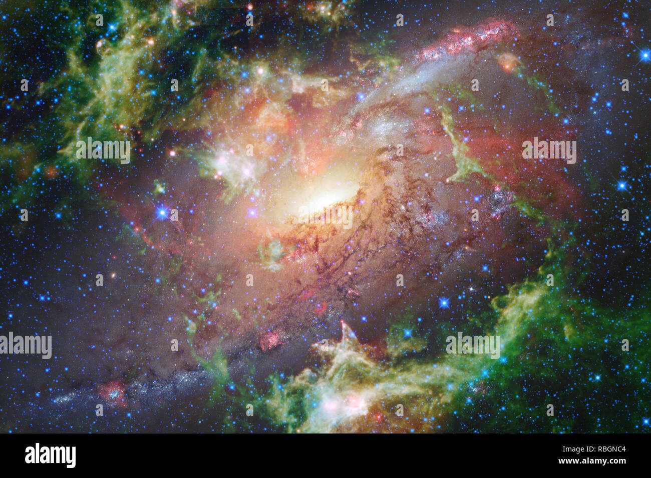 Cosmic landscape, colorful science fiction wallpaper with endless outer ...