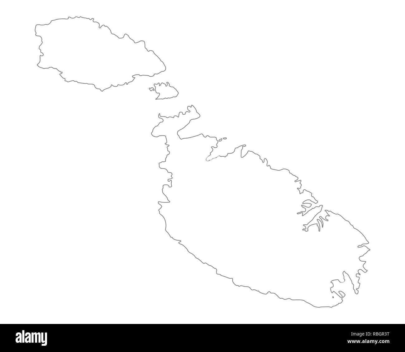 Map of Malta Stock Photo - Alamy