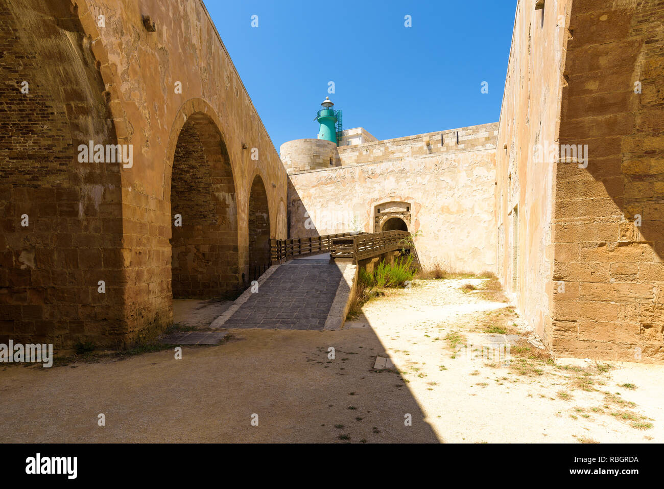 Maniace Castle in the island of Ortigia, Sicily. Built during the ...