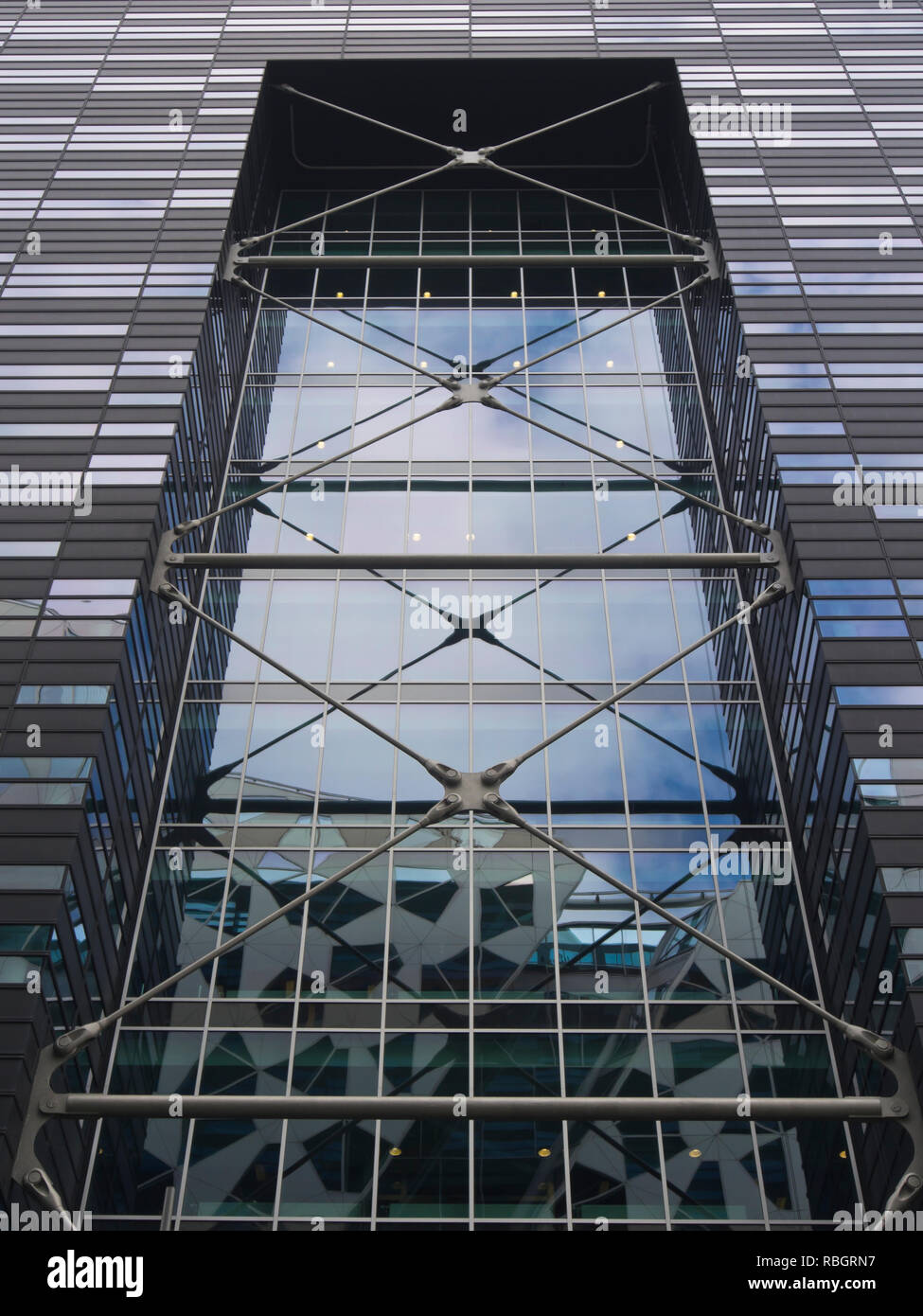Architectural details from building in the Barcode district in Bjørvika ...