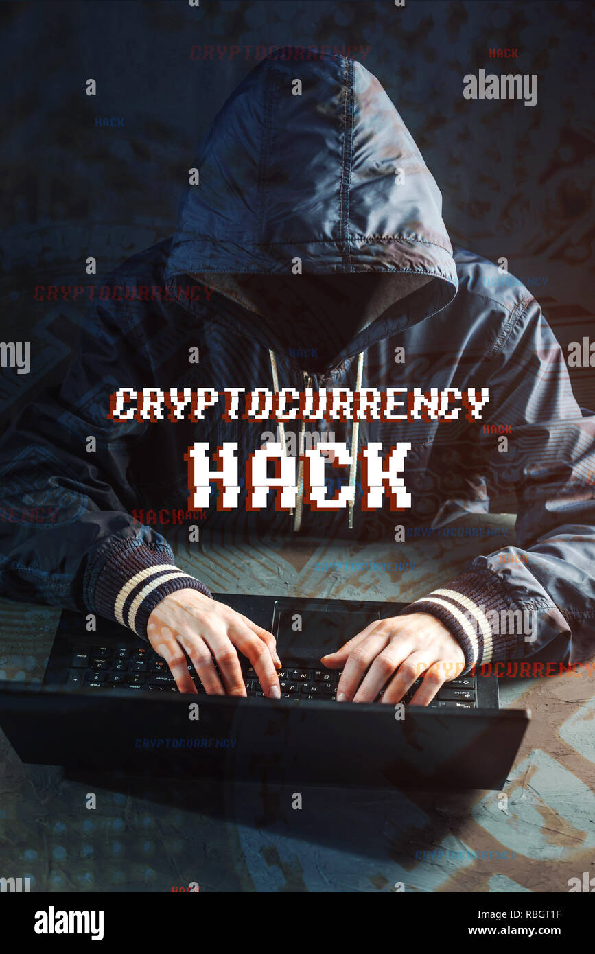 An Anonymous Hacker Without A Face Is Trying To Steal Cryptocurrency Using A Computer Fraud And