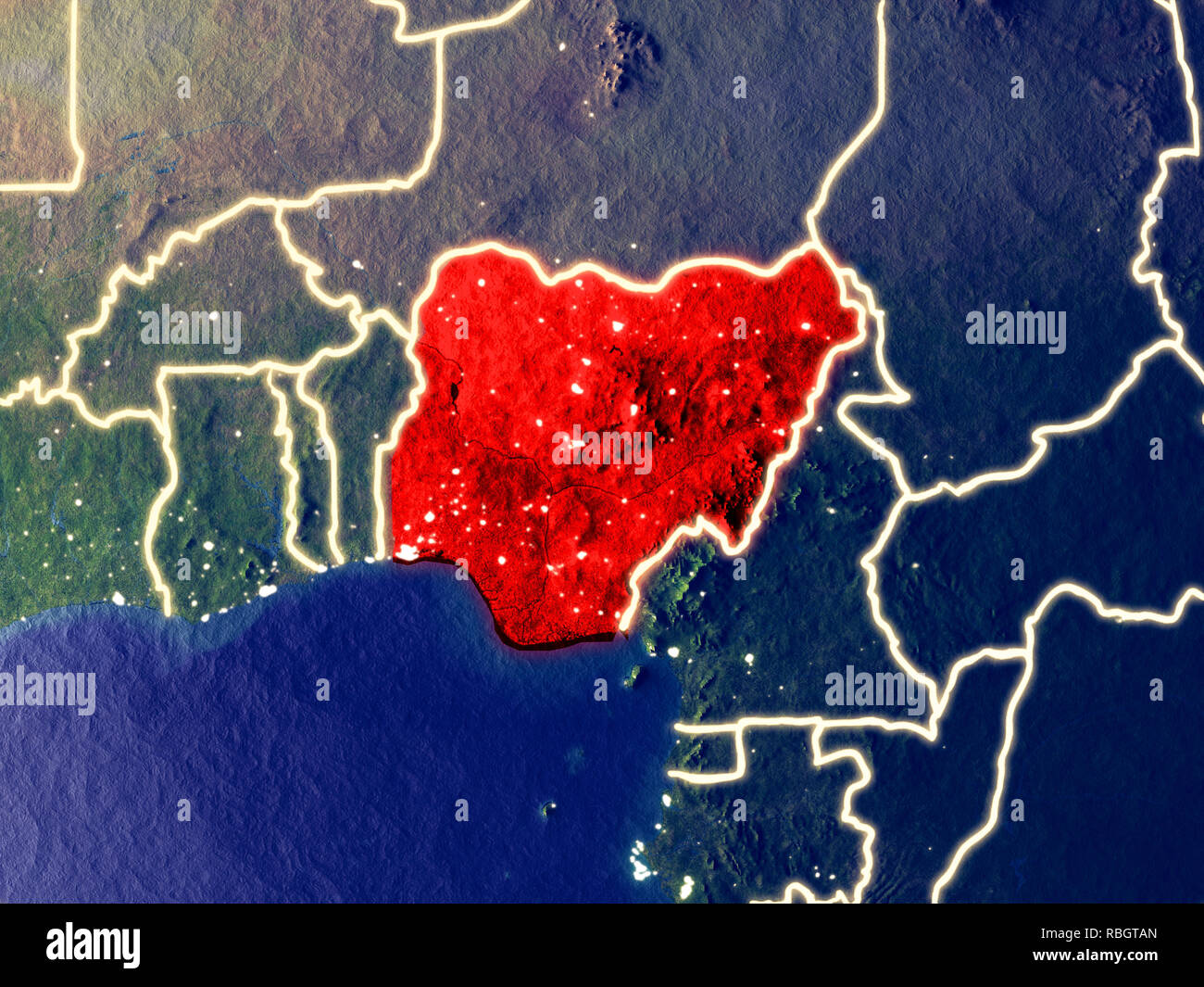 Nigeria at night with lights hi-res stock photography and images - Alamy