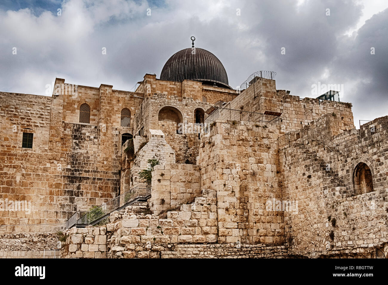 Al-Aqsa Mosque as seen from outside the Temple Mount in the Old City of ...
