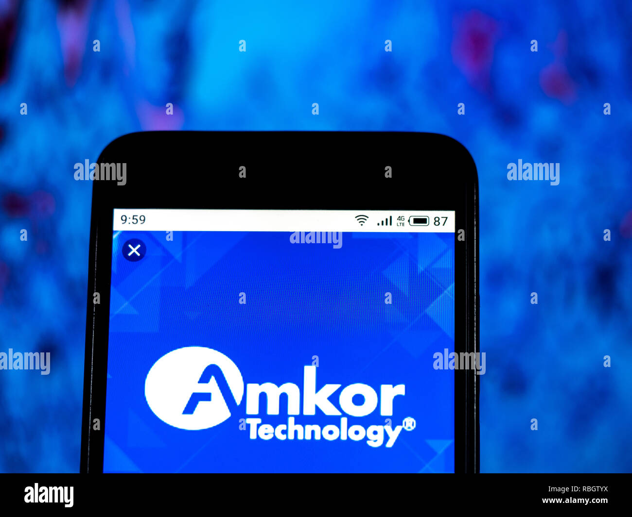 Amkor Technology Semiconductor manufacturing company logo seen ...