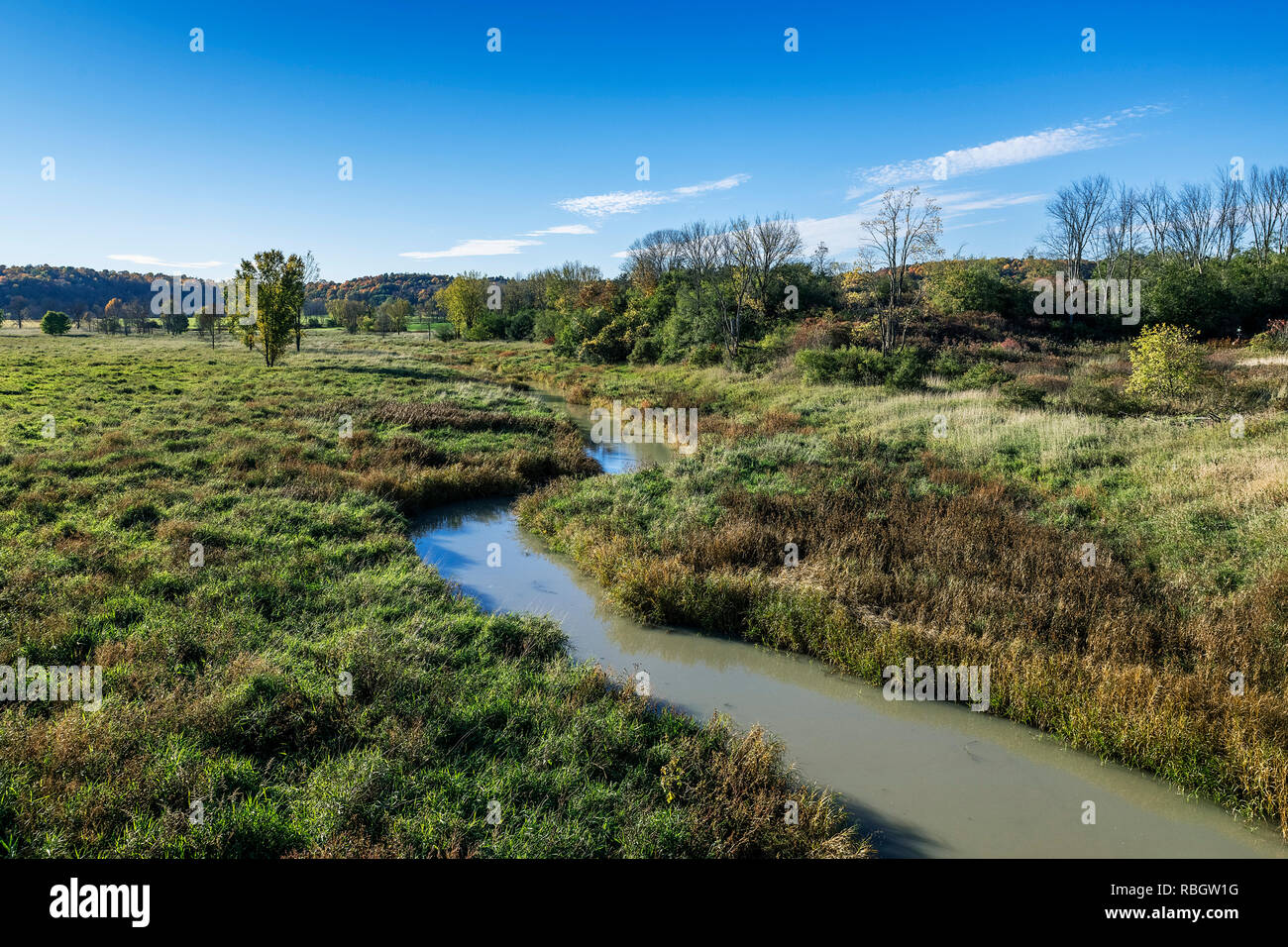 Creek meanders through rural hi-res stock photography and images - Alamy
