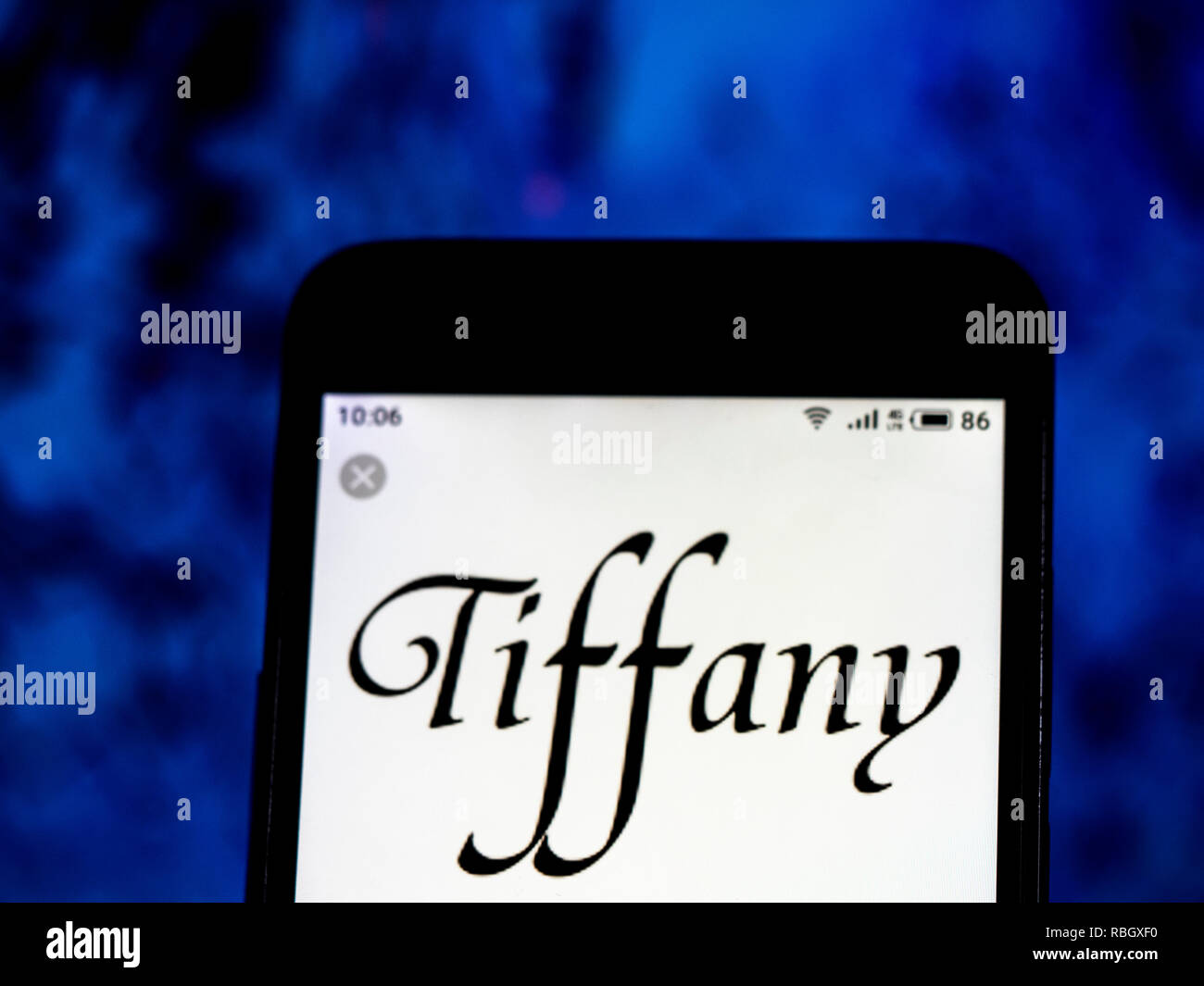 Tiffany & Co. Jewelry company logo seen displayed on smart phone Stock ...