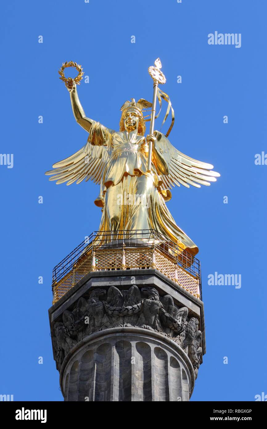 Victory Column (Siegessaule) in Berlin, Germany. Capital city monument ...