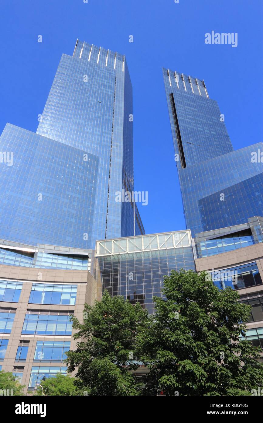 NEW YORK, USA - JULY 6, 2013: Architecture view of Columbus Circle in ...