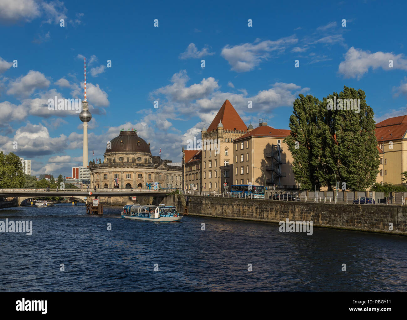 Berlin, Germany - the Spree river is the main river in Berlin, and it's ...