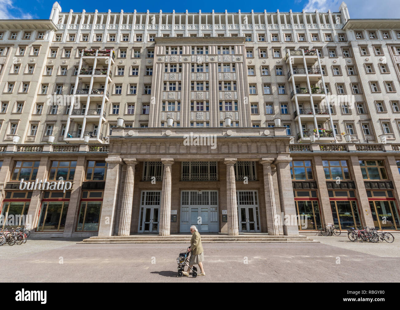 Berlin, Germany - main avenue during of the GDR (East Germany), Karl Marx Allee presents many ...