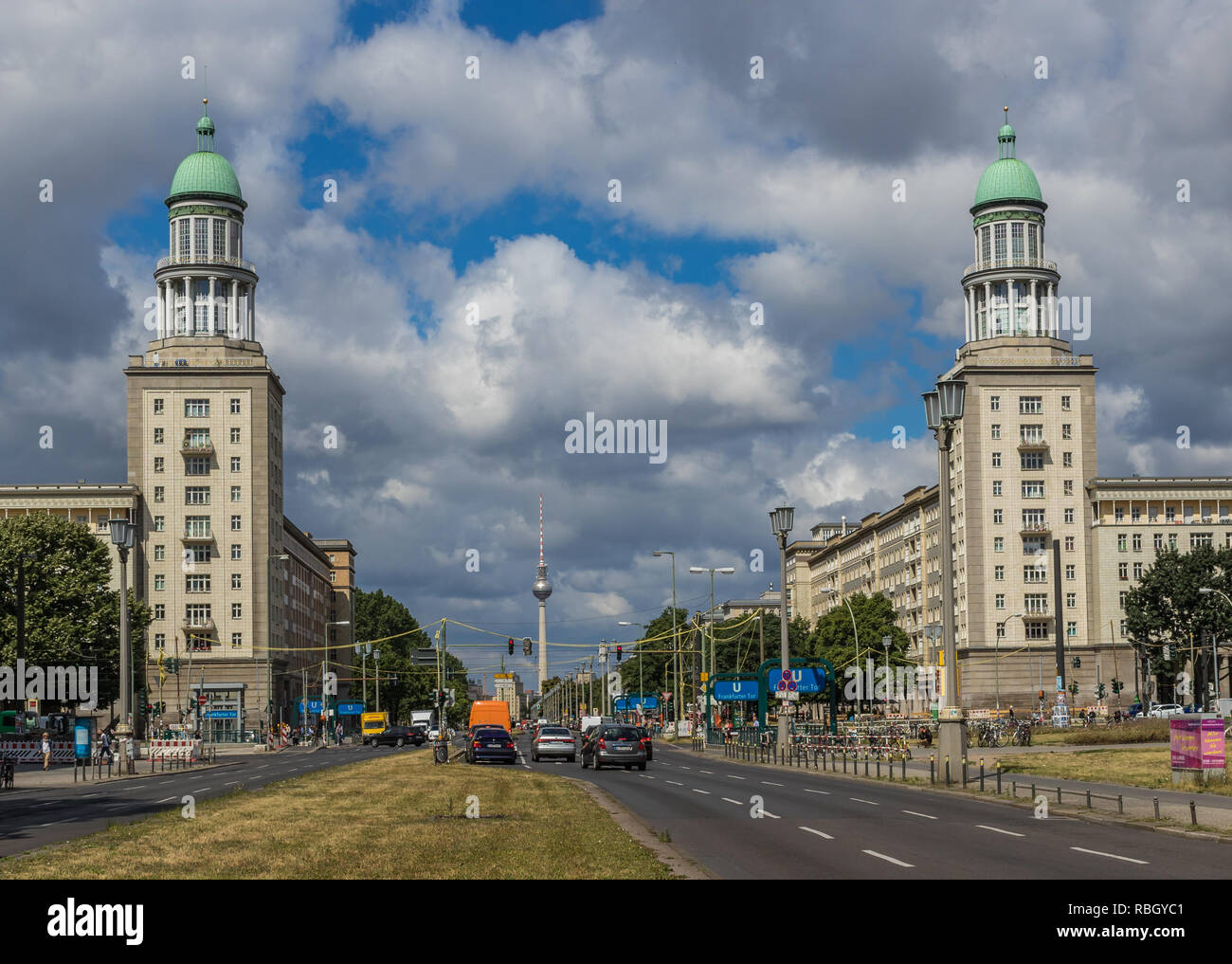 Berlin, Germany - main avenue during of the GDR (East Germany), Karl ...