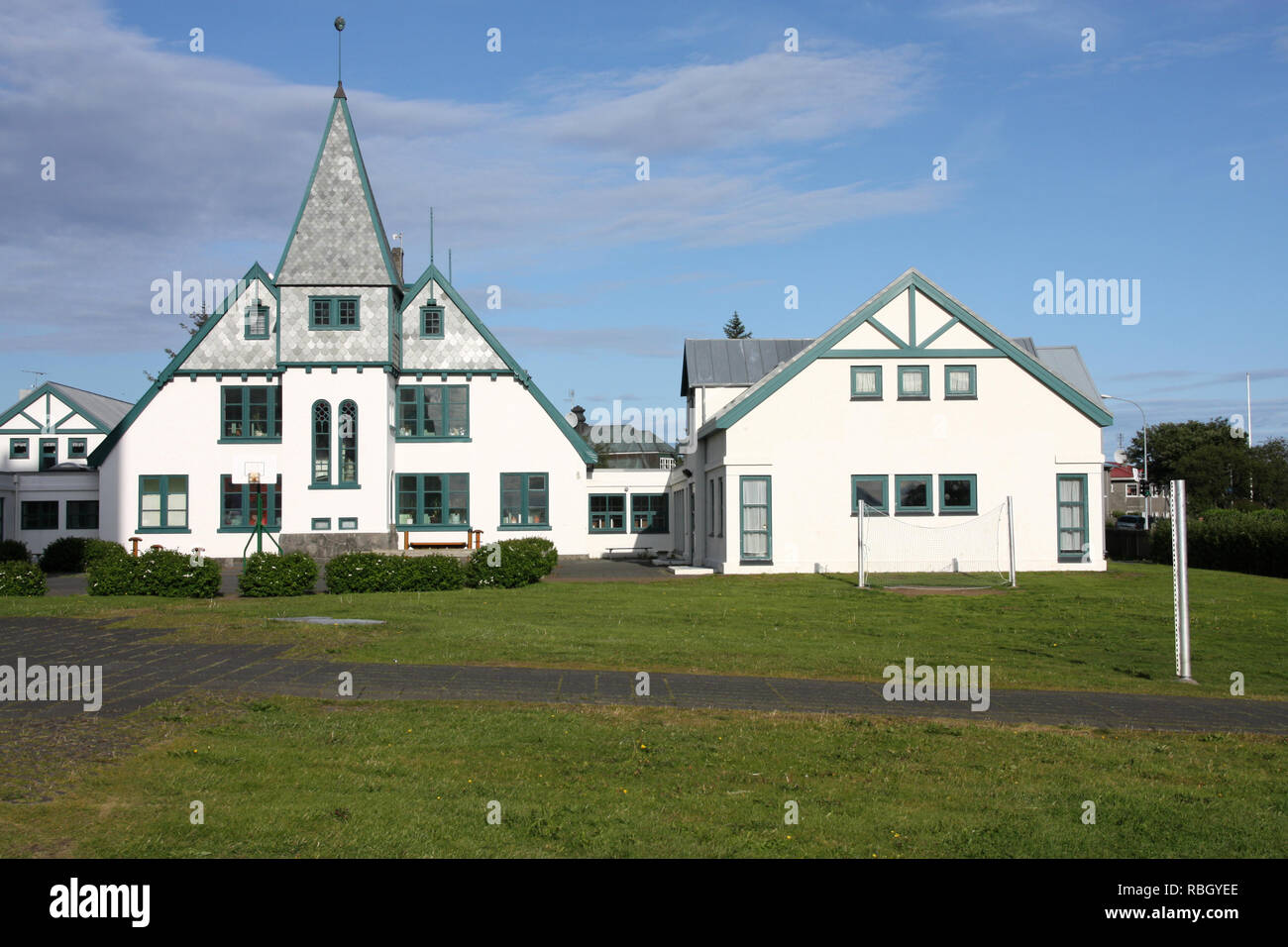 Architecture in Reykjavik, Iceland. White buildings, Nordic ...