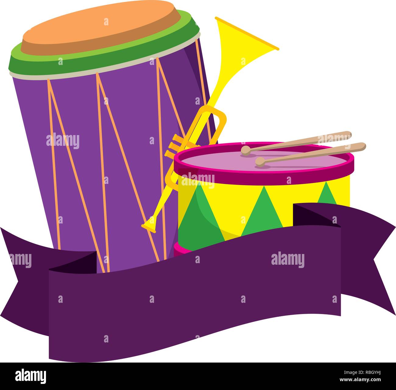 carnival instruments with ribbon Stock Vector Image & Art - Alamy