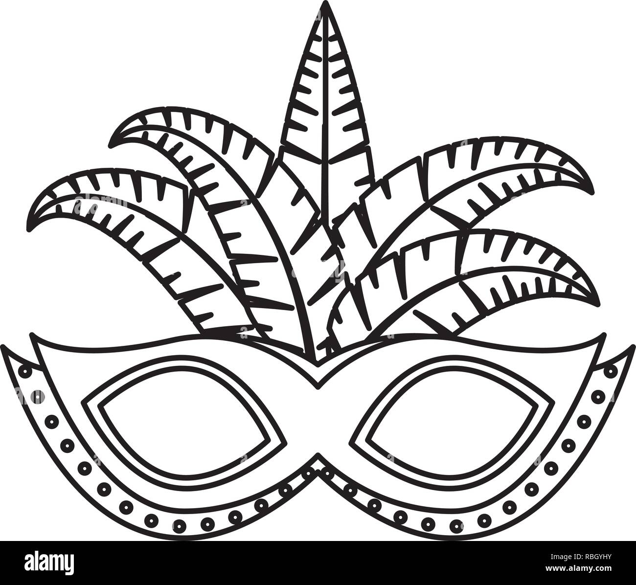 carnival mask with feathers Stock Vector Image & Art - Alamy