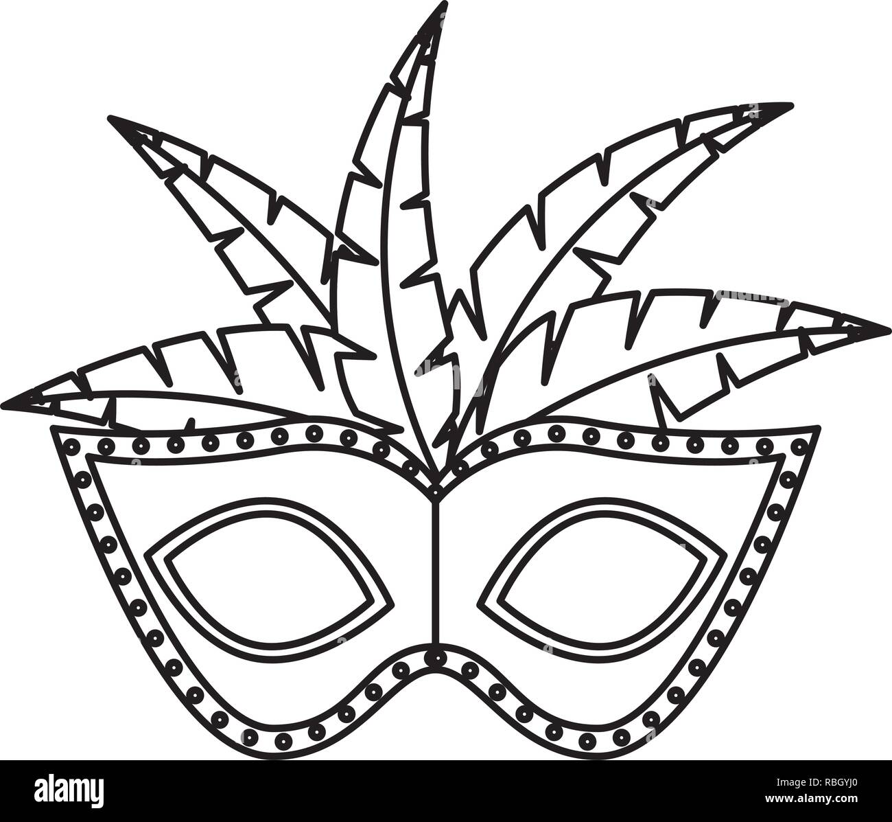 carnival mask with feathers Stock Vector Image & Art - Alamy