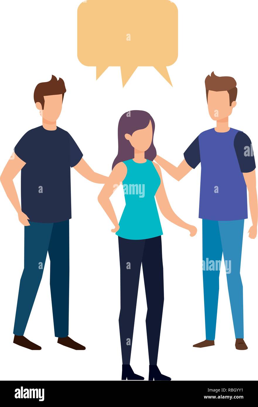 group of people with speech bubble characters Stock Vector Image & Art ...