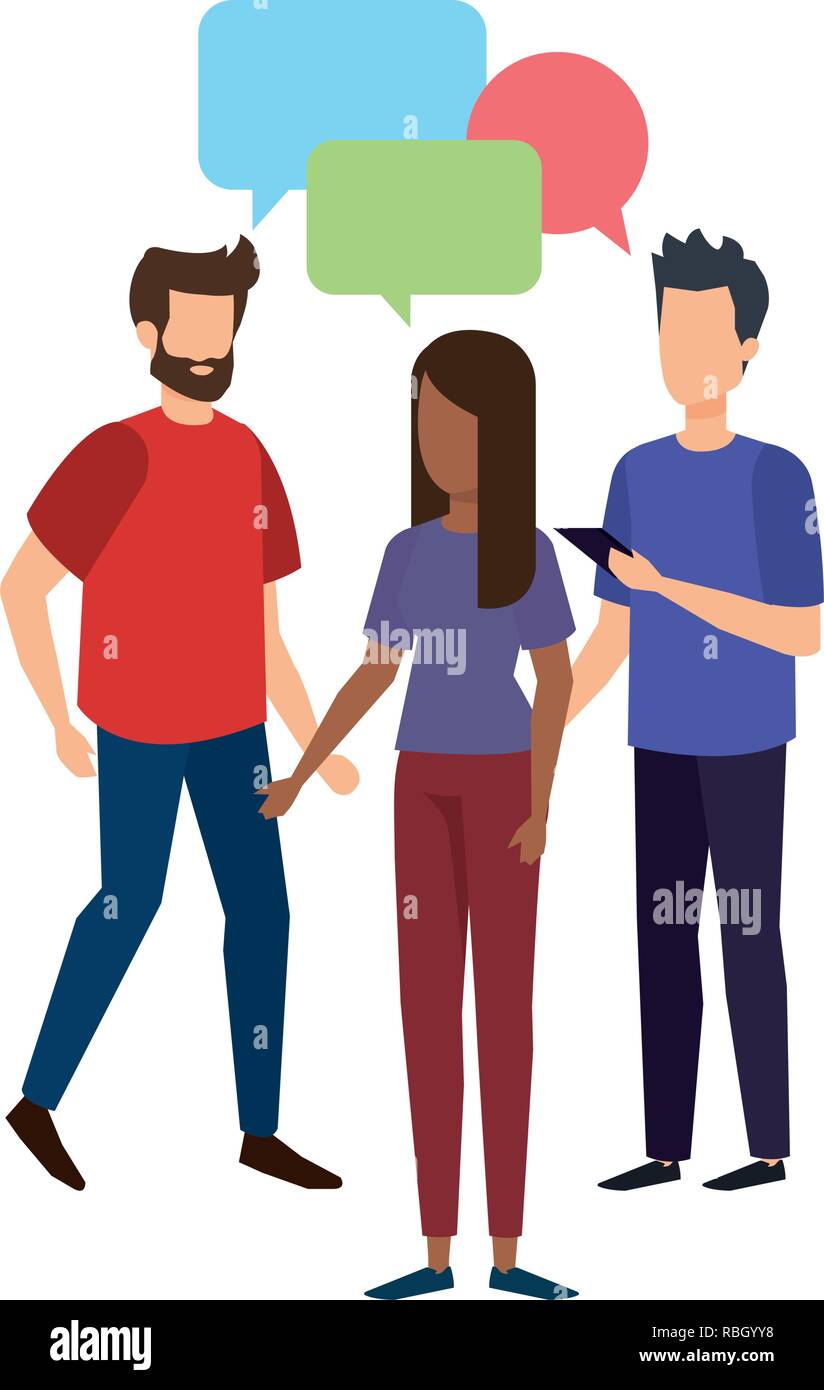 group of people with speech bubble characters Stock Vector Image & Art ...